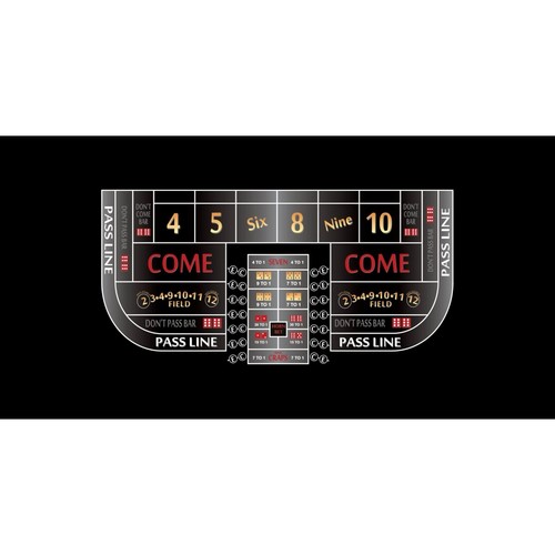 Craps Table Layout Felt - single dealer 6 to 8 Foot Black | eBay