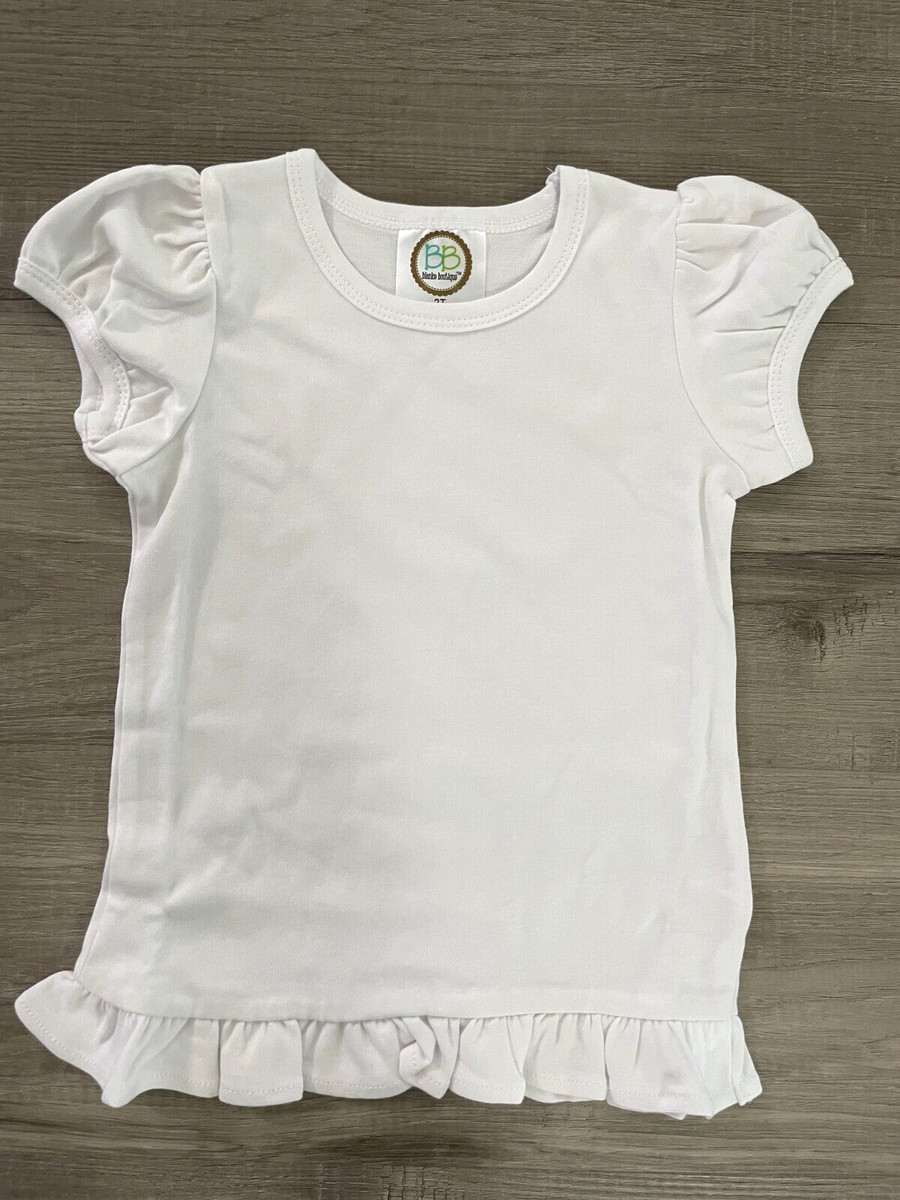 For Girls Blank Ruffle Tees