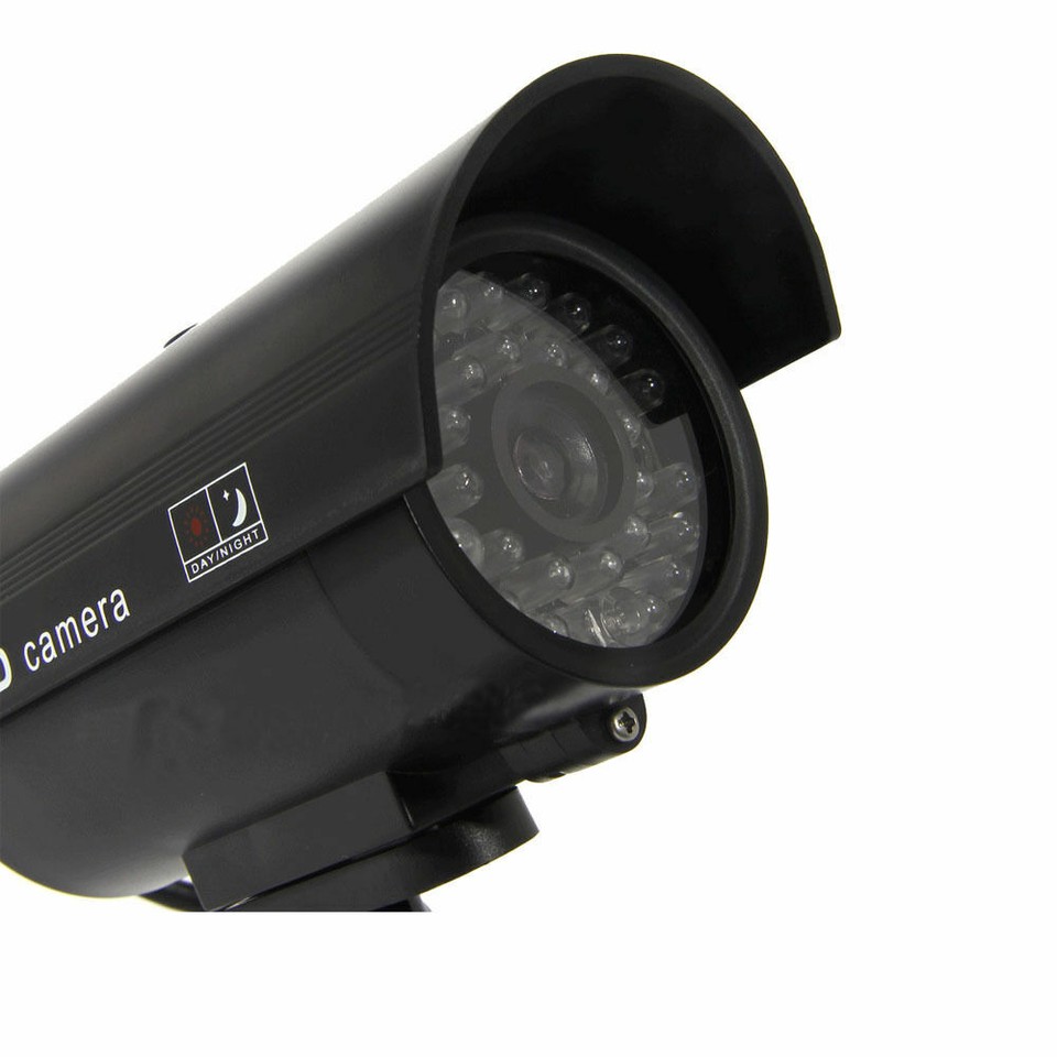 8X Outdoor Dummy Security Camera Fake Flashing Infrared Bullet CCTV ...