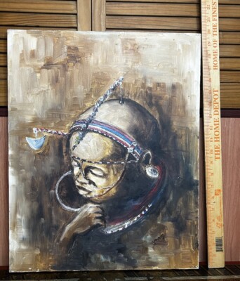 John Mubiru Original African Art Oil Painting On Canvas Signed Boy | eBay
