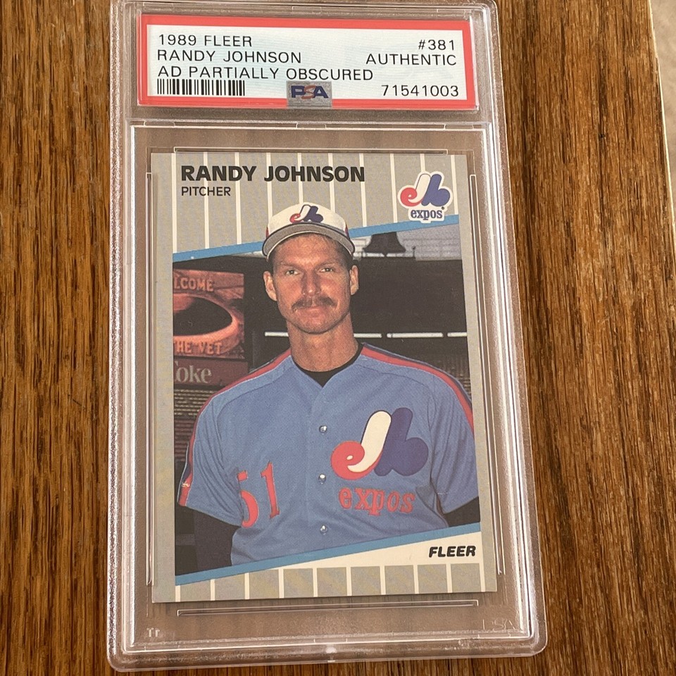1989 Fleer #381 Randy Johnson - Marlboro Ad Partially Obscured VAR PSA ...