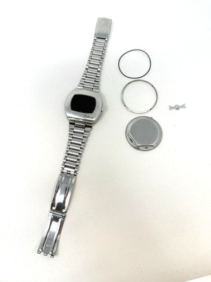 Vtg Pulsar P2 LED Digital Stainless Mens Watch James Bond FOR PARTS ...