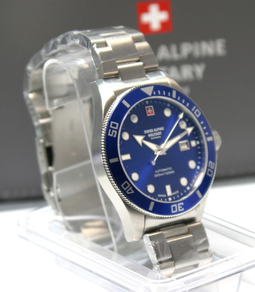 Swiss Alpine Military Automatic Deep Sea Blue Ref.: 7095.2135 unworn | eBay