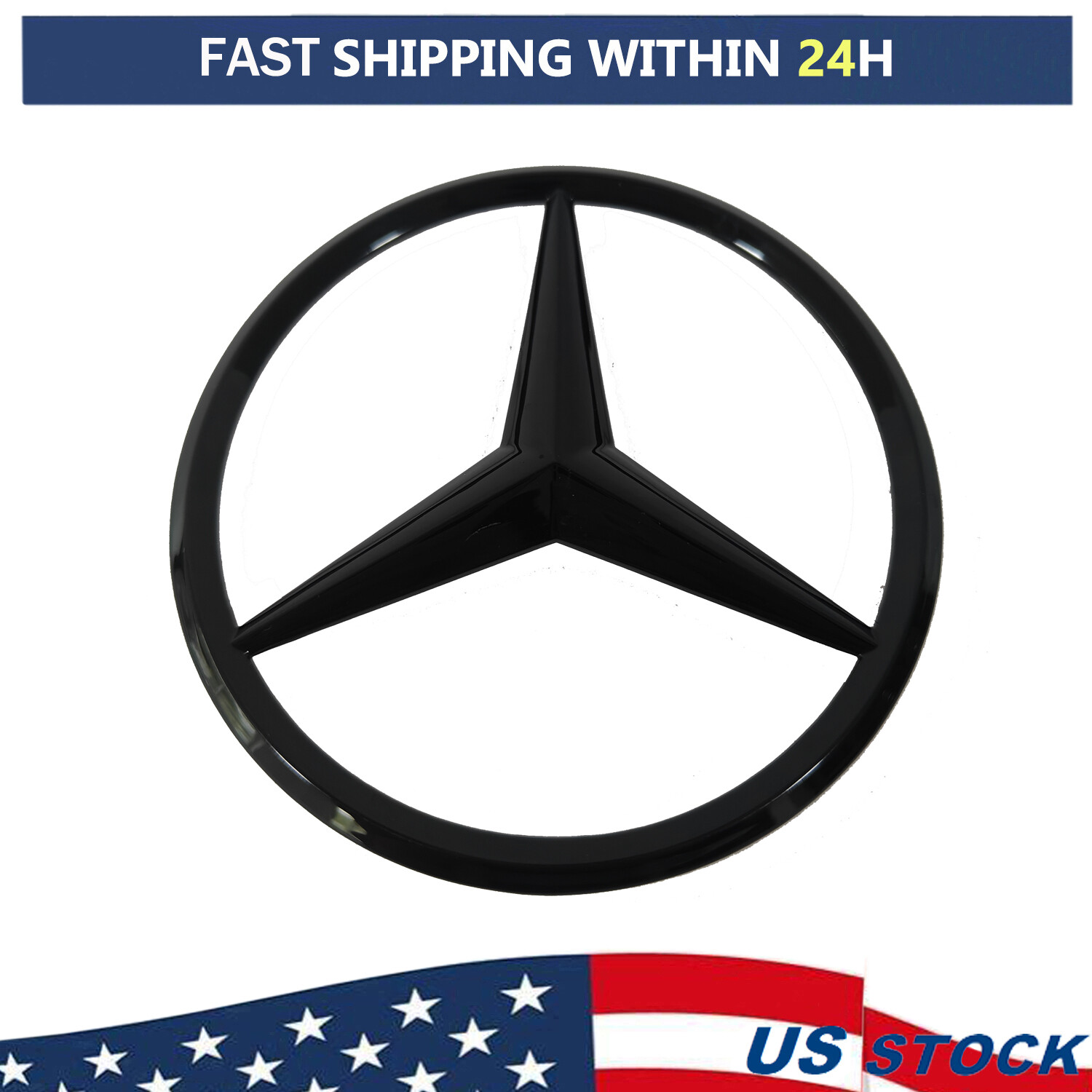 GLOSS BLACK Star Emblem Rear Trunk Lid Logo Badge AMG GLC300 SUV ...