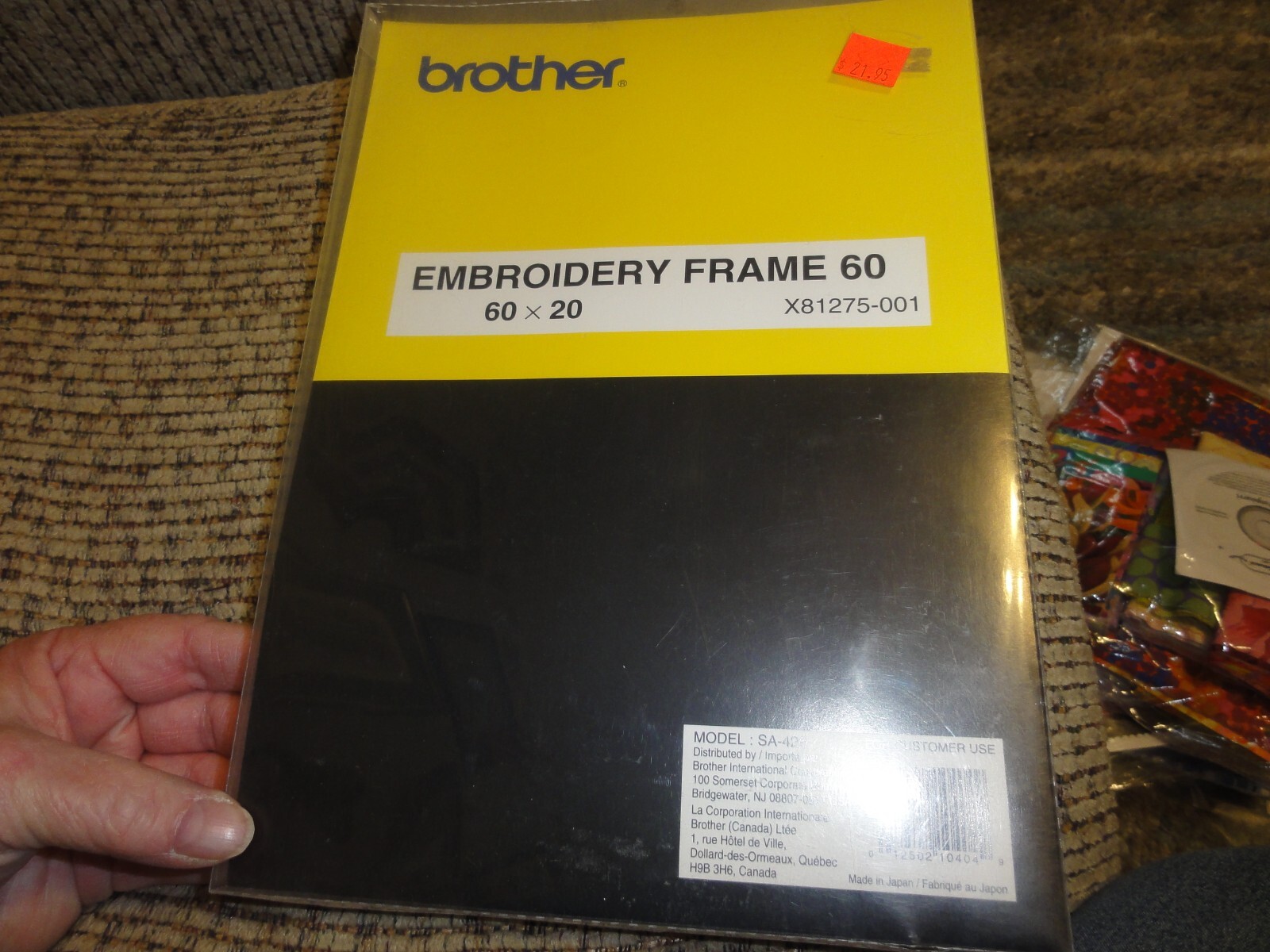 Brother Embroidery Frame 60 60x20 X81275-001 Model SA-426 12502104049| eBay