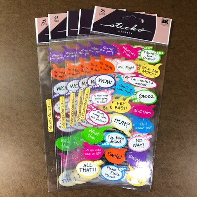 5 EK Sticko Assorted Captions Stickers Words Phrases Bubble Talk Photo ...