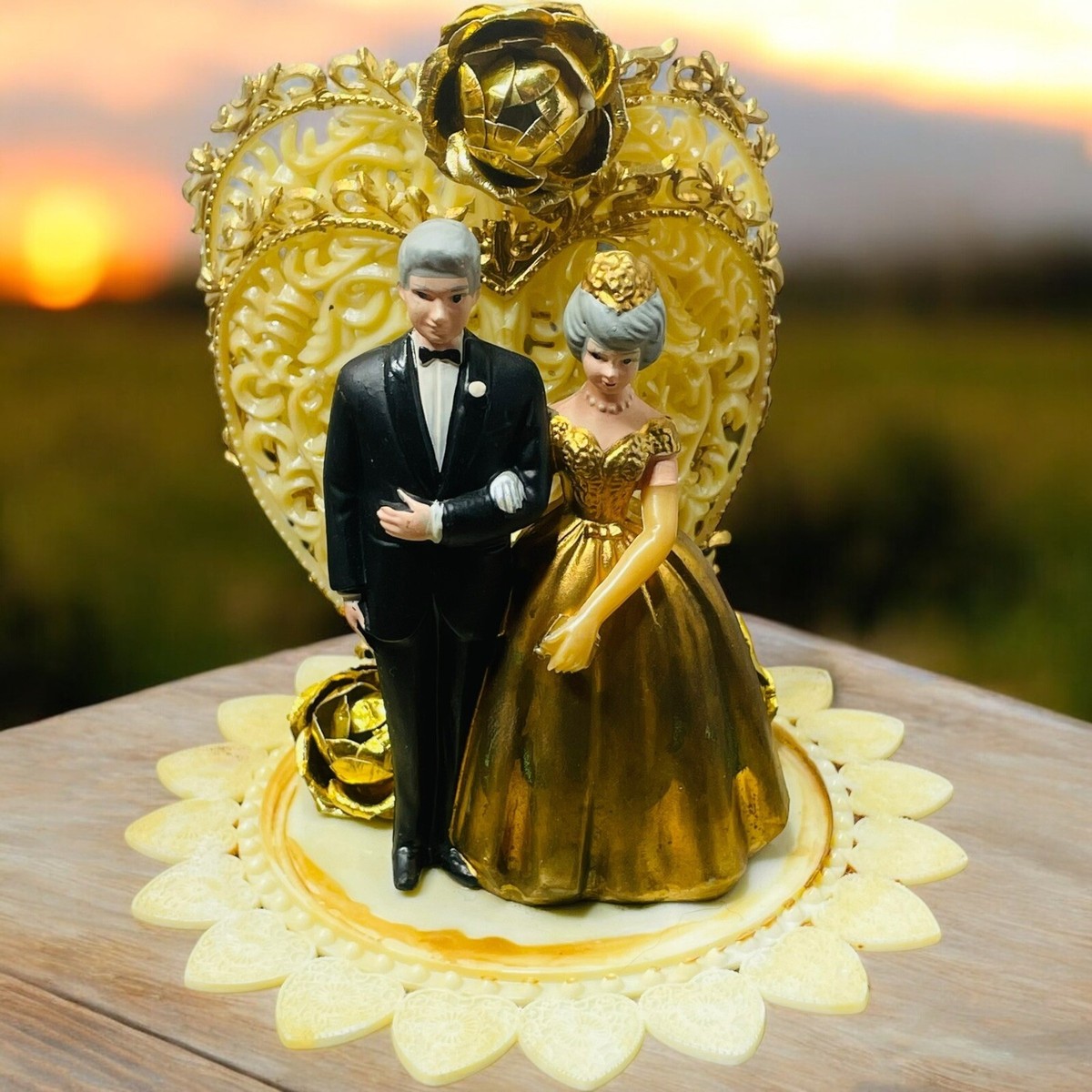 Golden Wedding Anniversary Cake Toppers
