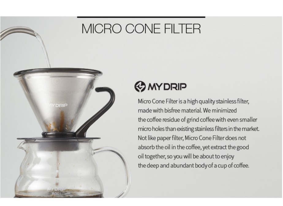 BEANPLUS MY DRIP SF 01 03 Wave Drip Coffee Set Semi Parmanent Stainless ...