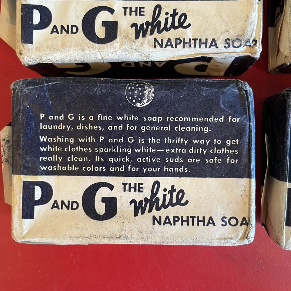 4 Vintage Soap Bars White Naphtha P&G Laundry Washroom Collectible Made ...