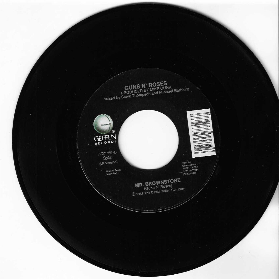 GUNS N' ROSES - WELCOME TO THE JUNGLE / MR. BROWNSTONE - 1987 7" 45rpm ...