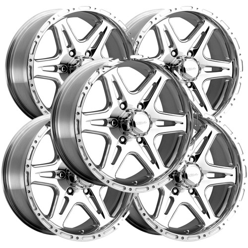 (Set of 5) Ultra 208 Badlands 16x8 6x5.5" +10mm Polished Wheels Rims 16 ...