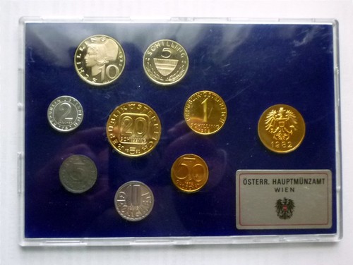 1982 AUSTRIA - OFFICIAL PROOF SET (8) with VIENNA MINT TOKEN - BEAUTY ...