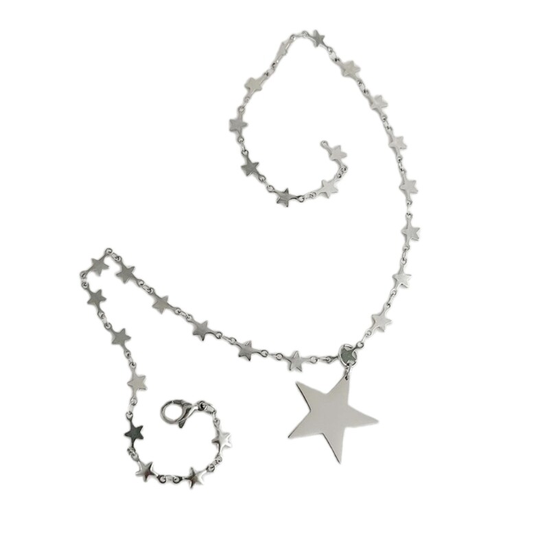 Five-Pointed Star Pendant Necklace Adjustable Clavicle Chain for ...