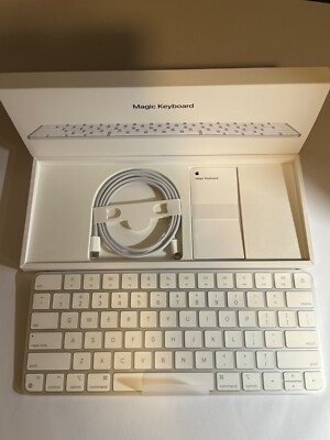 Barely Used - Apple Magic Keyboard - White with Original Charging Cable ...