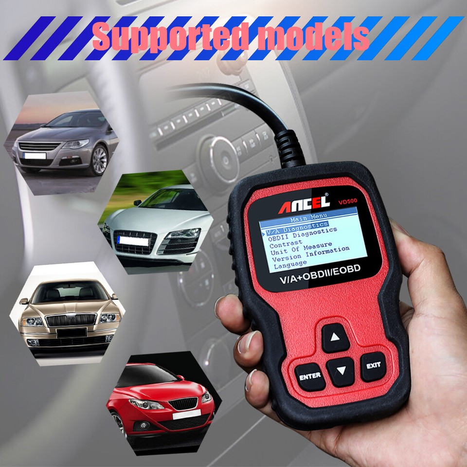 Ancel VD500 All System Scanner IMMO Oil ABS SRS EPB Automotive OBD2 ...
