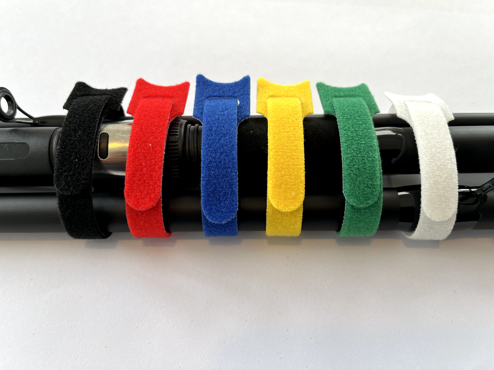10 x Fishing Rod Bands Straps Fasteners For Made Up Rods Reusable Ties ...