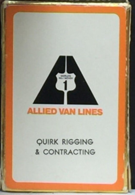 Quirk Rigging and Contractiong Allied Van Lines Playing Cards | eBay