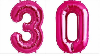 Giant Pink 30th Birthday Party Number 30 Foil Balloon Helium Air ...