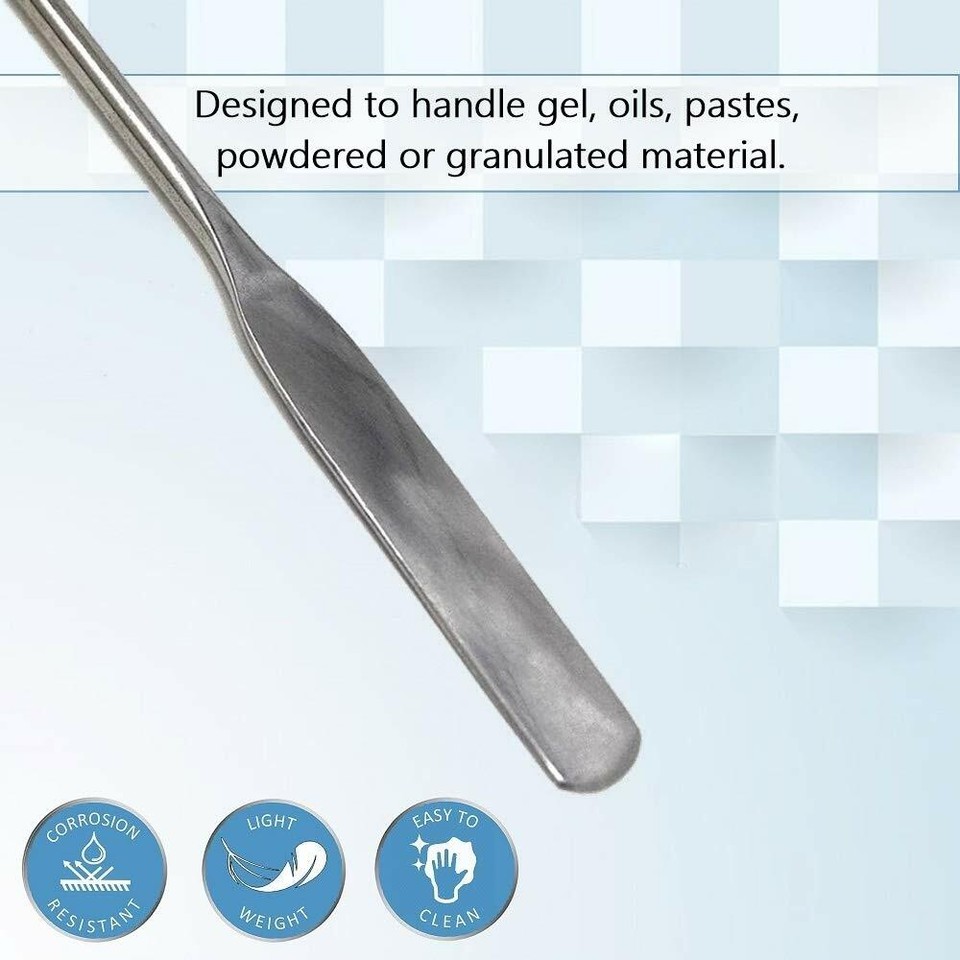 Stainless Steel Lab Micro Spatula with Vinyl Comfort Grip Spoon Scoop ...
