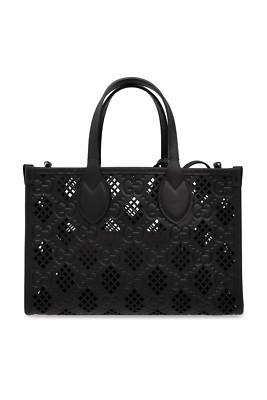 GUCCI Ophidia Small Black Diamond Cut-Out Motif Leather Tote Bag New ...