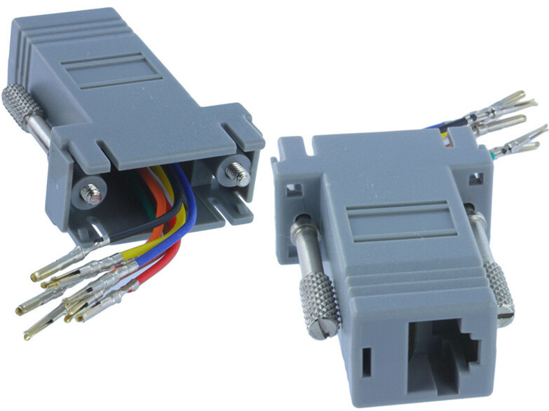 5Pcs DB9 9 Pin RS232 Serial Port Female to RJ45 Female Network Adapter ...