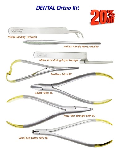 Set- 7 Orthodontic Bonding Tweezers,Hollow Mirror Hanlde,Paper Forcep ...