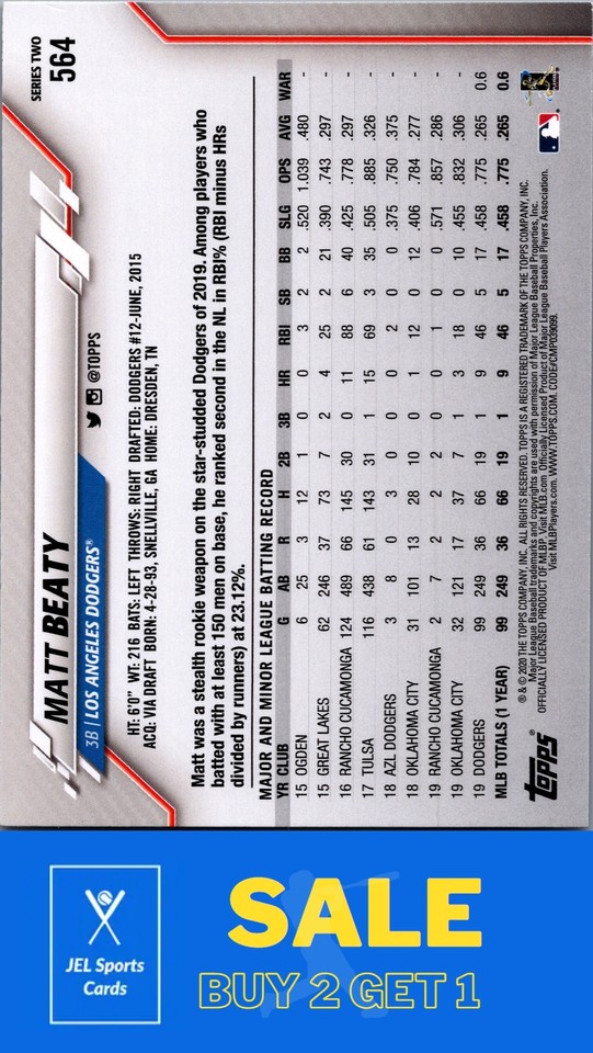 2020 Topps #564 Matt Beaty | eBay