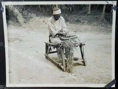 c1930s China - a Chinese Bamboo Weaver ? at work - photo 10.5 by 8cm | eBay