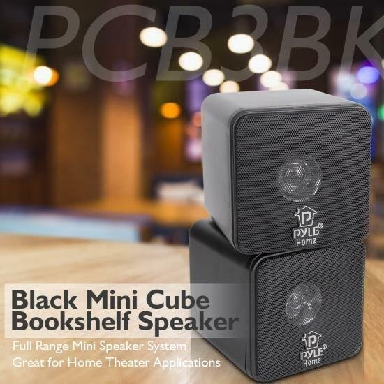 Pyle-HOME Pyle HOME 4" 200-Watt Mini-Cube Bookshelf Speakers (Black ...