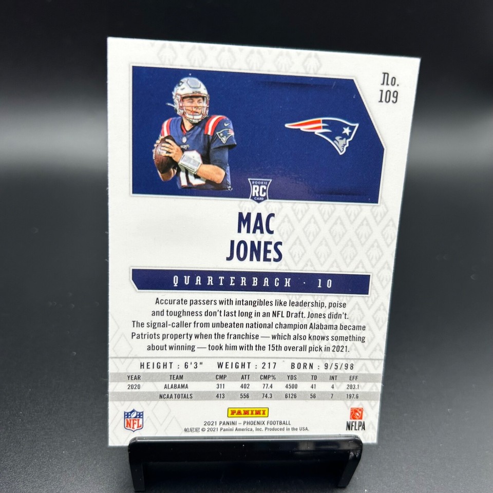 2021 Panini Phoenix #109 Mac Jones Fire Burst RC New England Patriots ...