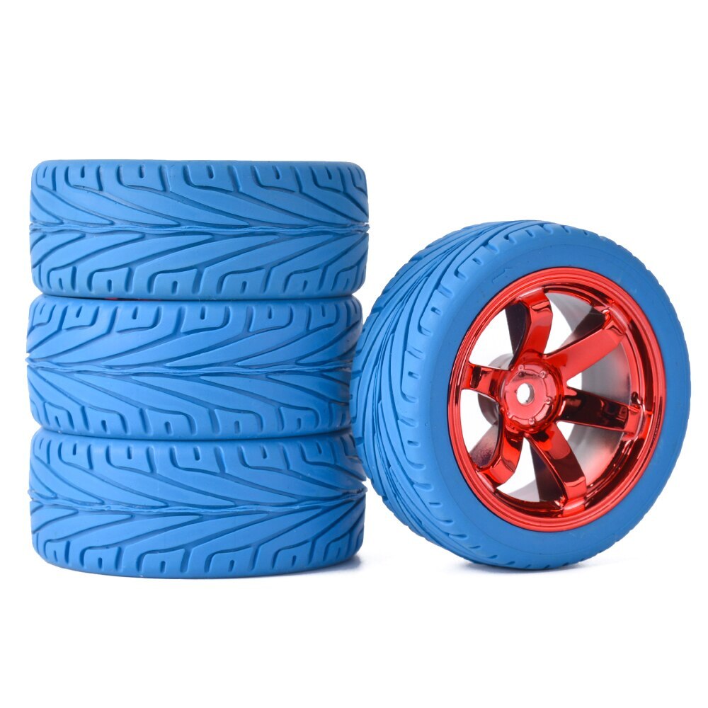 4pcs Soft Rubber Racing Car Tires for 1/10 RC HPI HSP 94123 94122 4-TEC ...