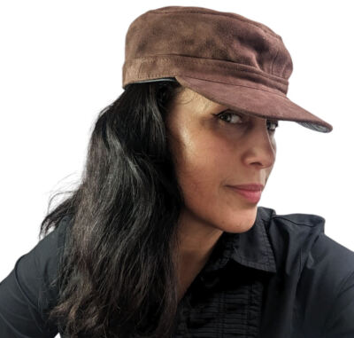 Moroccan Suede Leather Fidel Castro Style Military Cap | 58cm | 7 1/4 ...