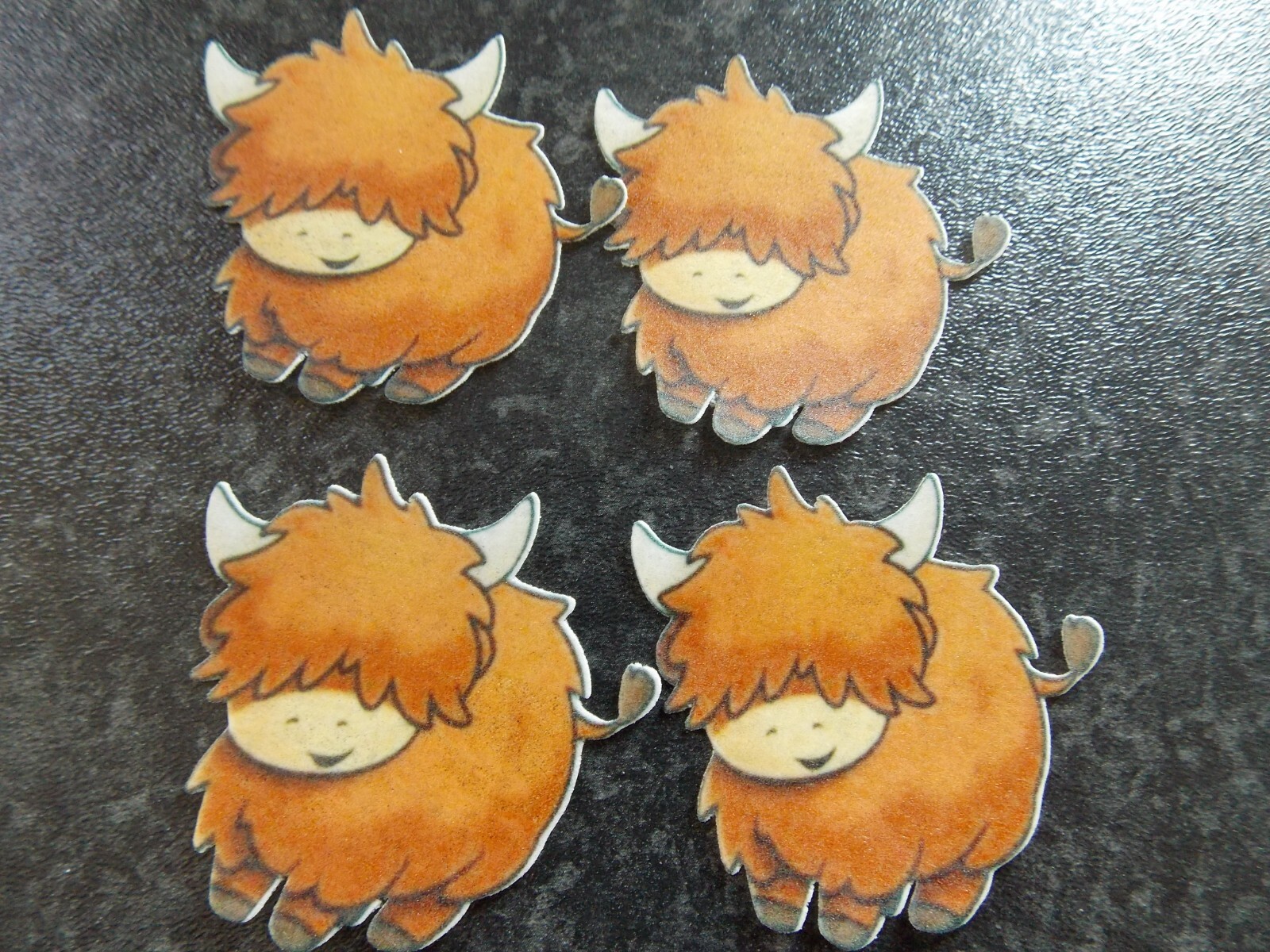 12 PRECUT Edible Highland Cows wafer/rice paper cake/cupcake toppers | eBay