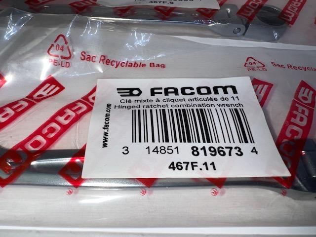 NEW Facom 5pc HINGED Combination RATCHETING Wrench Set 9,11,12,14,18mm ...