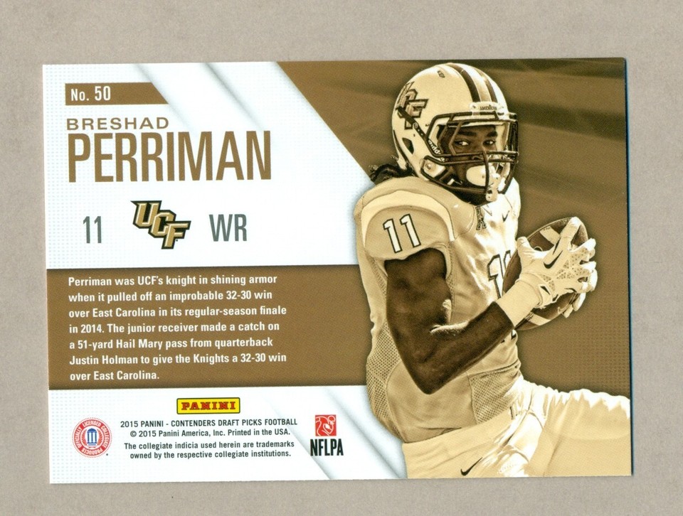 Breshad Perriman 2015 Contenders Draft Picks School Colors #50 RC UCF ...