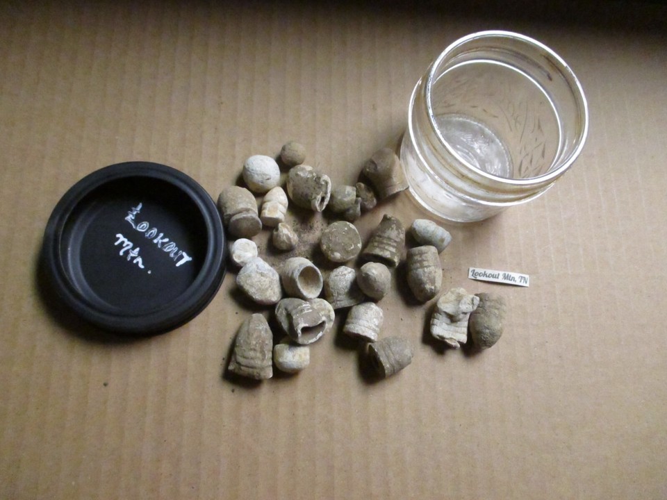 ANTIQUE JAR of 28 FIRED CIVIL WAR DUG BULLETS RELICS LOT/GROUP Lookout ...