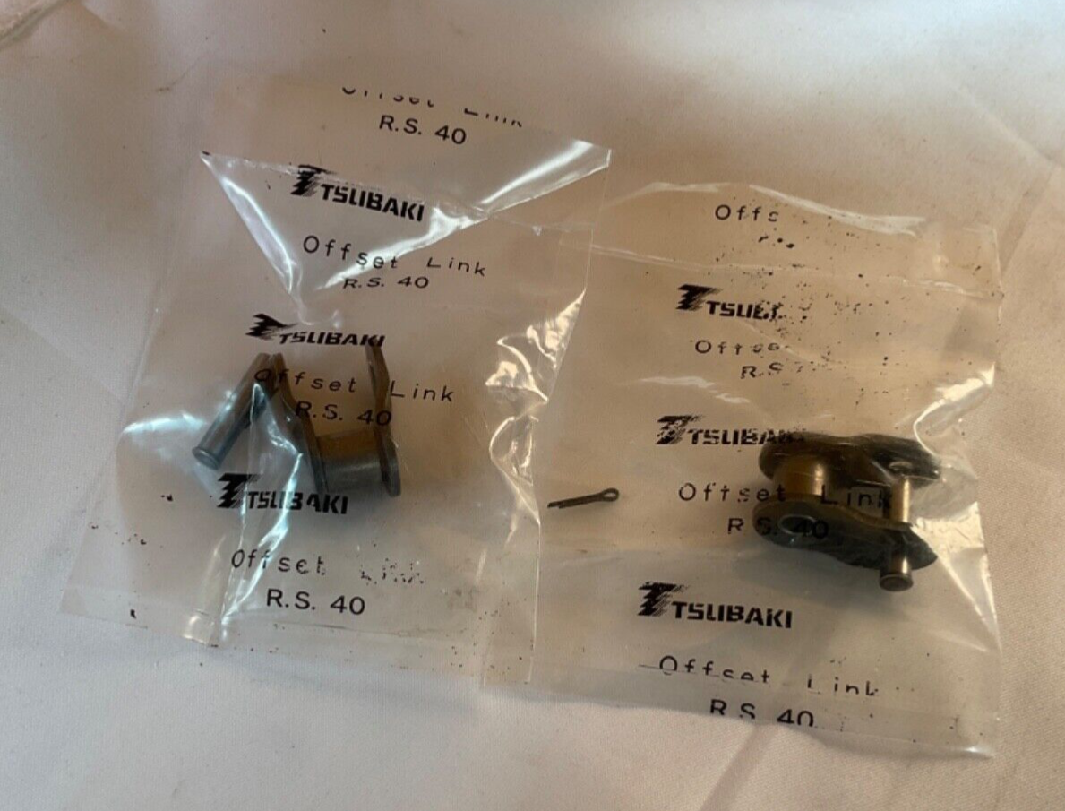LOT OF 2 Tsubaki RS40 Offset Connecting Links, # 40-1 Roller Chain | eBay