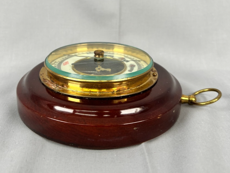 Barometer ATCO German Wood & Brass Aneroid Barometer Vintage | eBay