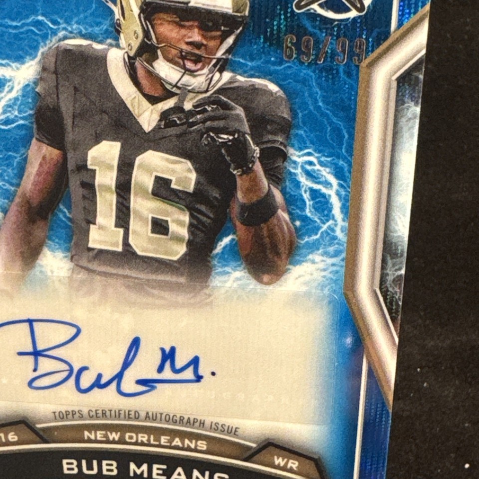Bub Means Auto 2024 Topps Resurgence Football RC RRS-BM /99 New Orleans ...