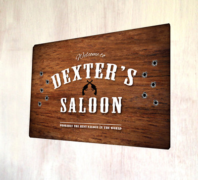Personalised Bar sign - with any name Cowboy Saloon Bar Western A4 ...