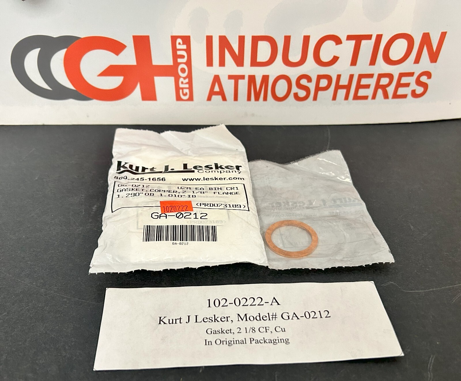 Copper Gasket 2 1/8" CF Flange, 1.291" OD x 1.010" ID Sold in Packs of ...