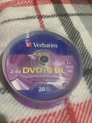 Verbatim DVD+R DL 8.5GB 8x Speed 20 Pack Double Layer Recordable NEW ...