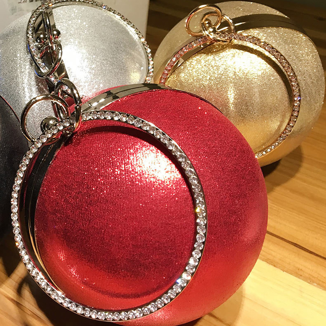 Women Round Ball Shoulder Messenger Bag Party Evening Clutch Fashion ...