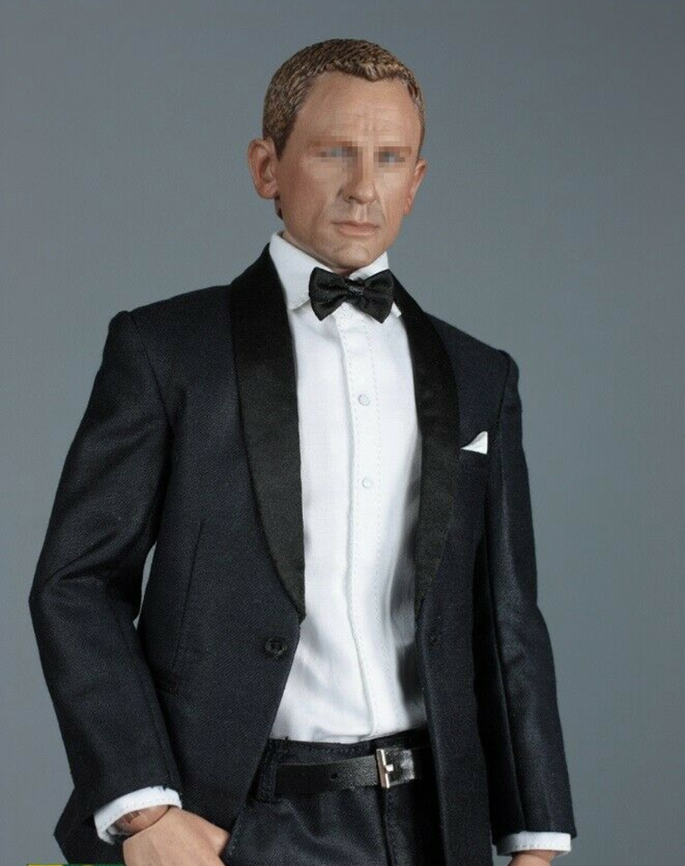 1/6 Agent black Tuxedo Set for 12" male figure hot toys 007 James Bond ...