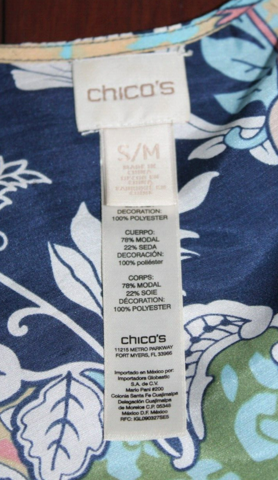 Chicos Small Medium Ella Paisley Fringed Ruana Kimono Boho Colorful ...