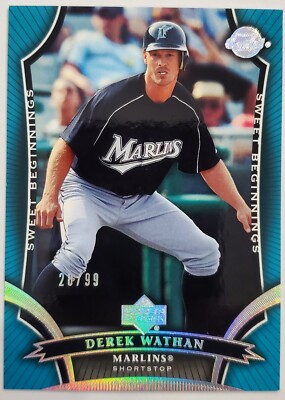 2005 UPPER DECK SWEET SPOT DEREK WATHAN PLATINUM ROOKIE SP /99 CARD ...