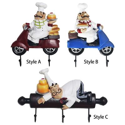 Chef Figurine Wall Hook Wall Mount Rack Hook Creative for Cap Aprons ...