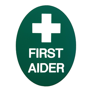FIRST AIDER PIN BADGE GREEN ENGRAVED FIRST AIDER BADGE CARE HOME WORK ...