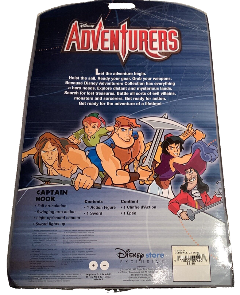 Disney Adventurers 1999 Captain Hook Action Figure VINTAGE Collector ...
