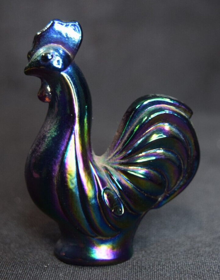 Vintage Fenton Carnival Glass Amethyst Iridesccent Rooster Figurine | eBay